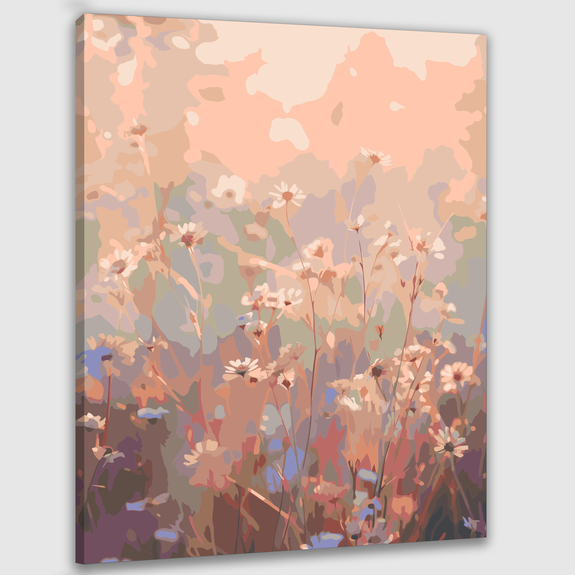 Картина по номерам 40x50 см, солнечное поле, цветы, соцветия, аура, ветерок, спокойствие, красота