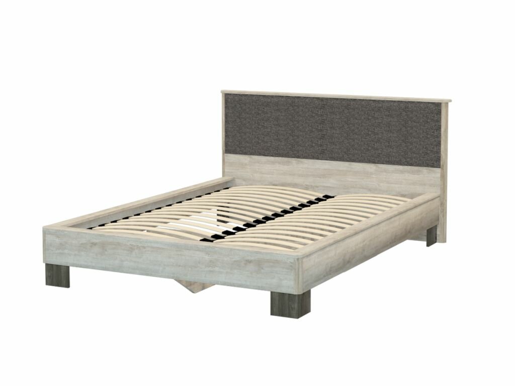 Спальня ВЕРСАЛЬ-2 кровать КД 2.7 (1400) Дуб Баррик / Ясень Анкор/белый спальное место 140х200 см ЛДСП напольный без подъемного механизма