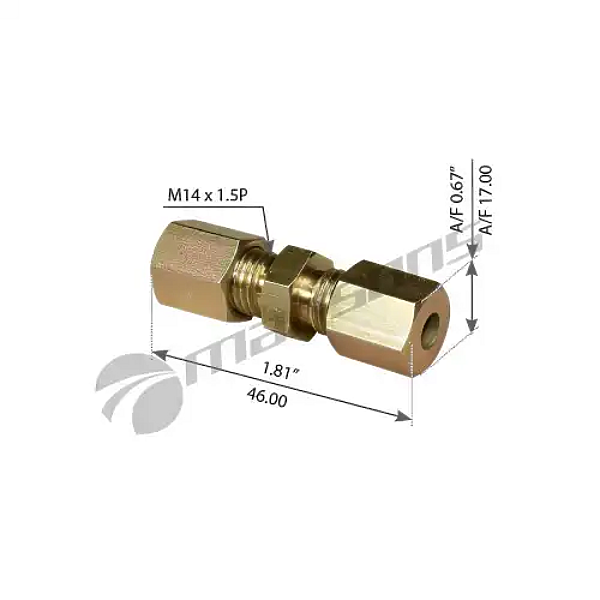 MANSONS 120.710 соединитель резьб. прямой d8mm (м) под ключ \man, mb actros / axor