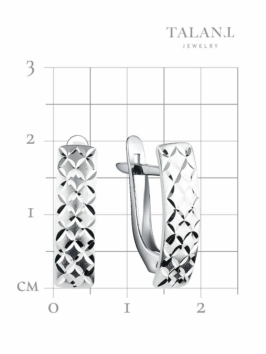 Серьги TALANT, серебро, 925 проба, длина 1.9 см, , серебристый — фото 1