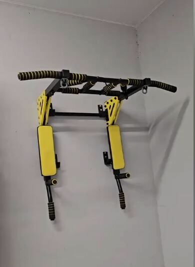 Турник брусья пресс 3 в 1 Мультихват Усиленный Черно-желтый