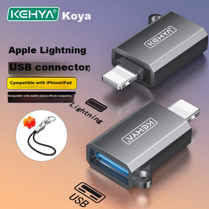 KEHYA Apple Phone OTG Adapter, Lightning to USB Converter, Interface for IPad Tablet And IPhone, External USB Drive/mouse/keyboard