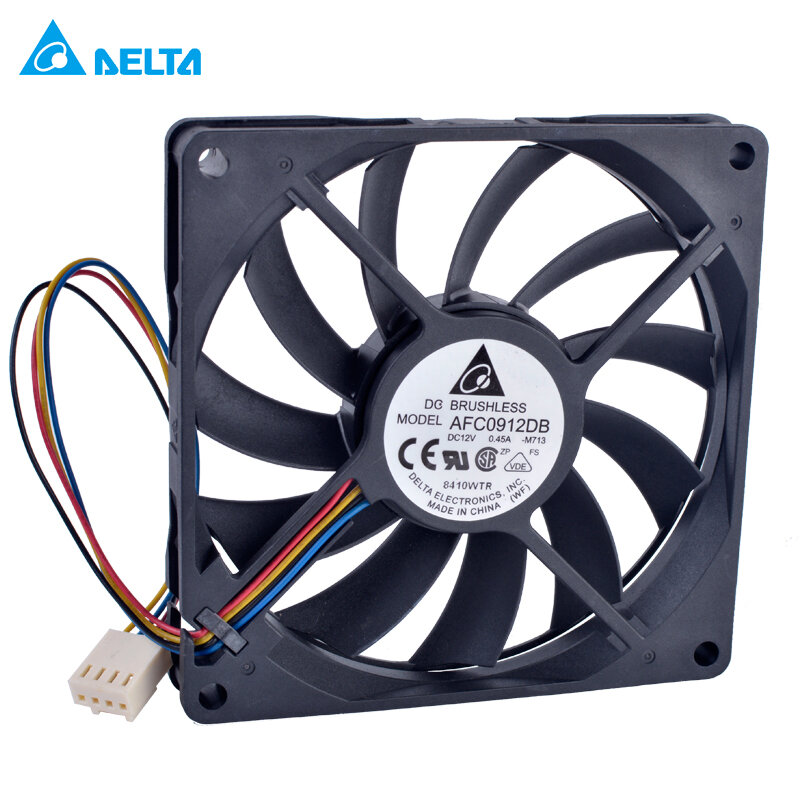 DELTA AFC0912DB 90mm Вентилятор 9015 90x90x15mm 12V 0.45A Double ball bearing 4 wire 4pin PWM computer CPU cooler thin Вентилятор охлаждения