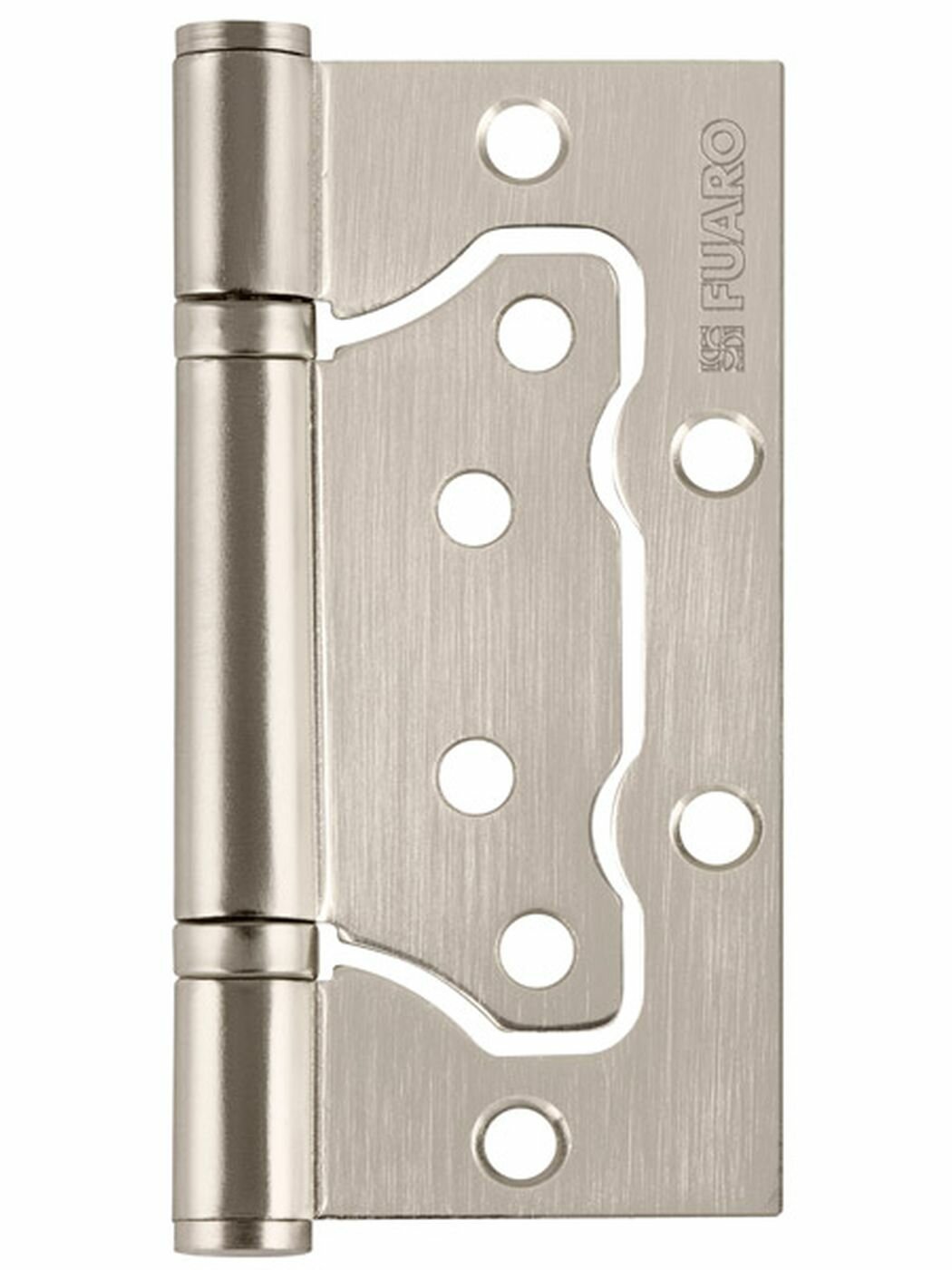 Комплект 4 шт. - Петля дверная накладная без врезки (бабочка) Fuaro 500-2BB 100x2,5 PN мат. никель