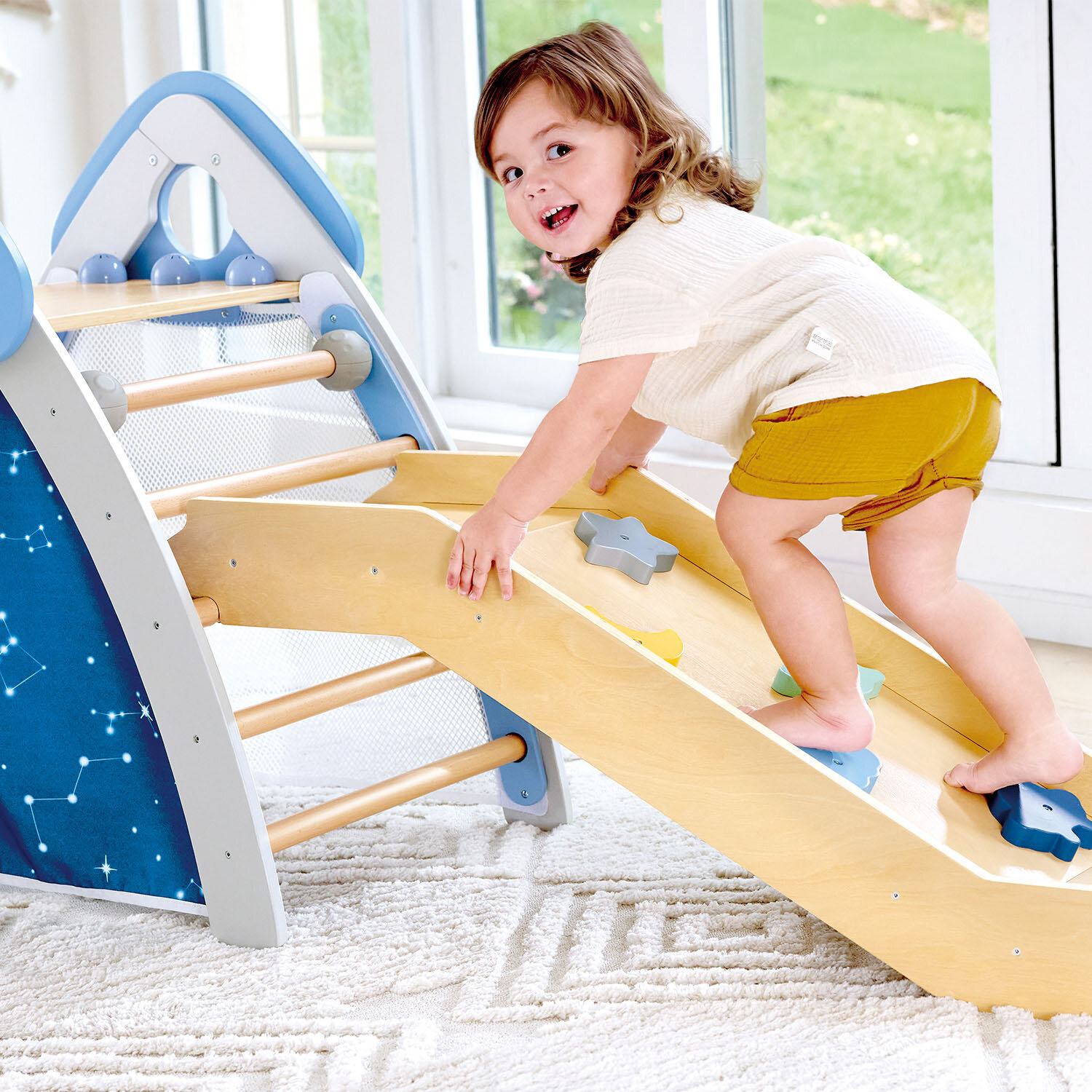 Комплекс игровой HAPE для детей 4-в-1 "Пиклер" горка, скалодром E1222_HP