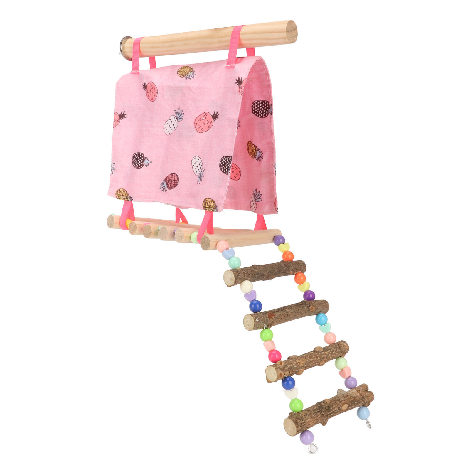 Гнездо для птиц, гамак-палатка ярких цветов, открытая спереди и сзади, с лестницей для клетки и аксессуарами.