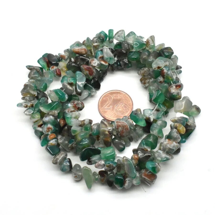 Бусины из оникса YanQi 4-7 мм Изумрудный, 18