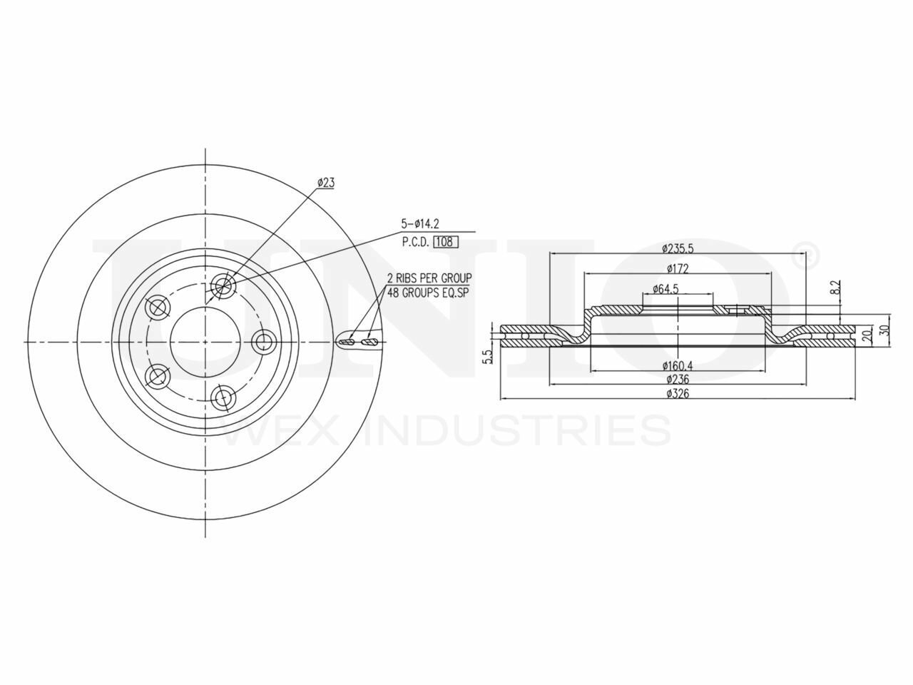 Диск тормозной задний, для Ягуар XF X250, CC9 08-, XJ