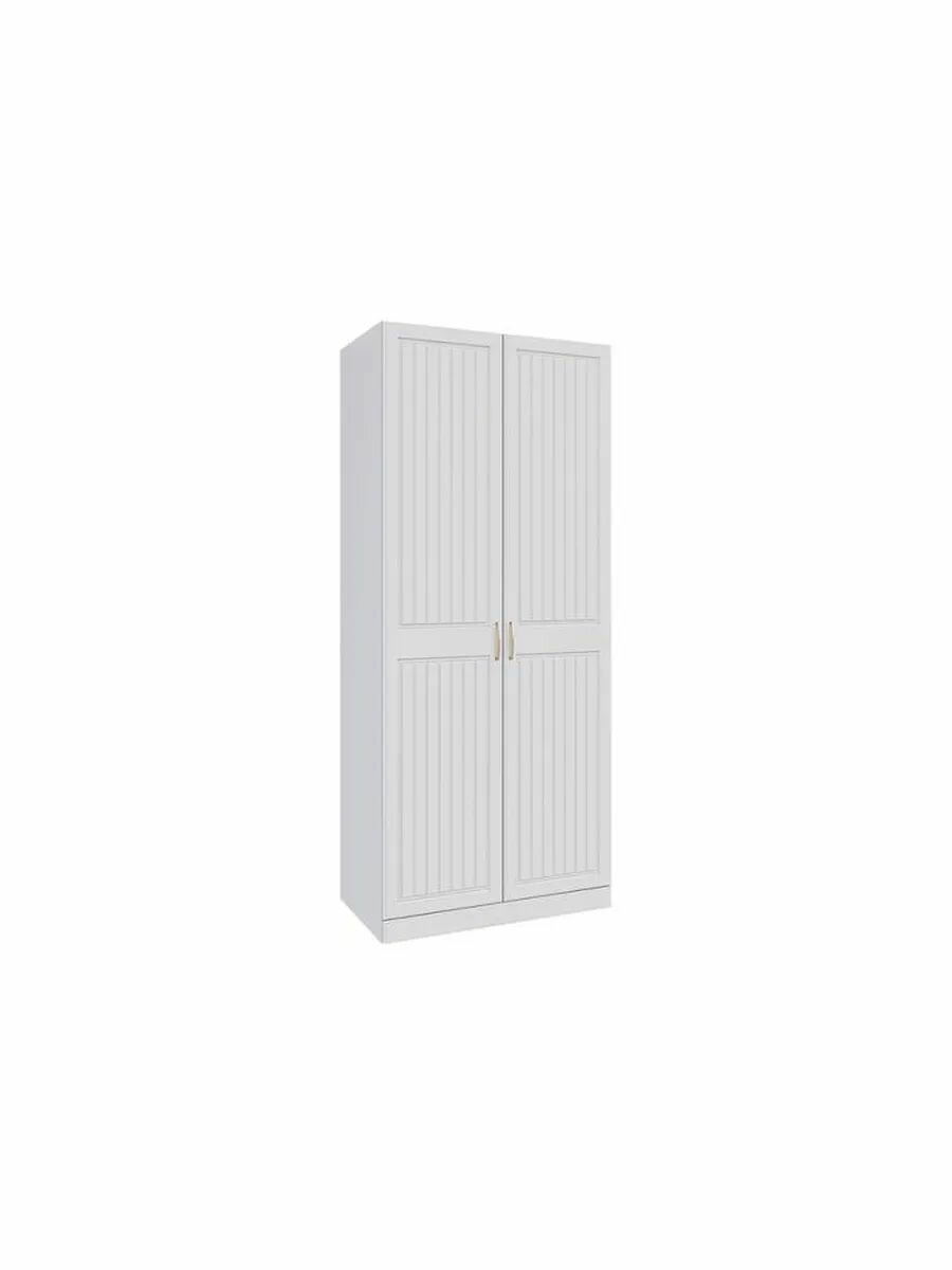 Распашной шкаф для одежды и хранения вещей Леона с полками, со штангой, с доводчиками, 90.8х51.6х213.4 см, Белый