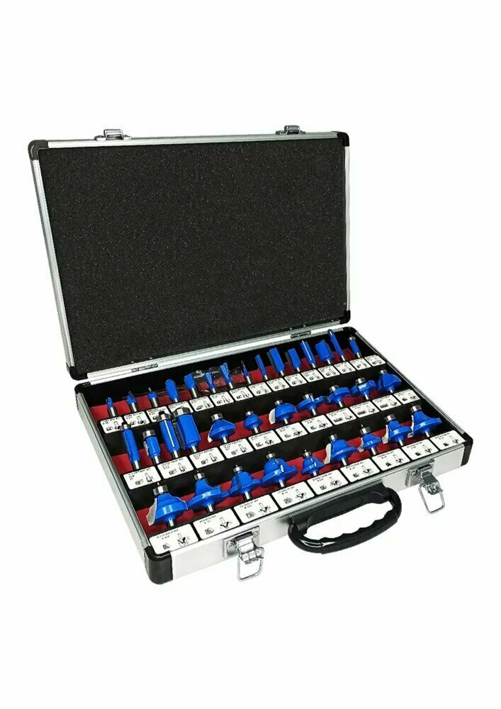 Набор фрез Vertextools, 35шт, хвостовик 8мм, металлический кейс