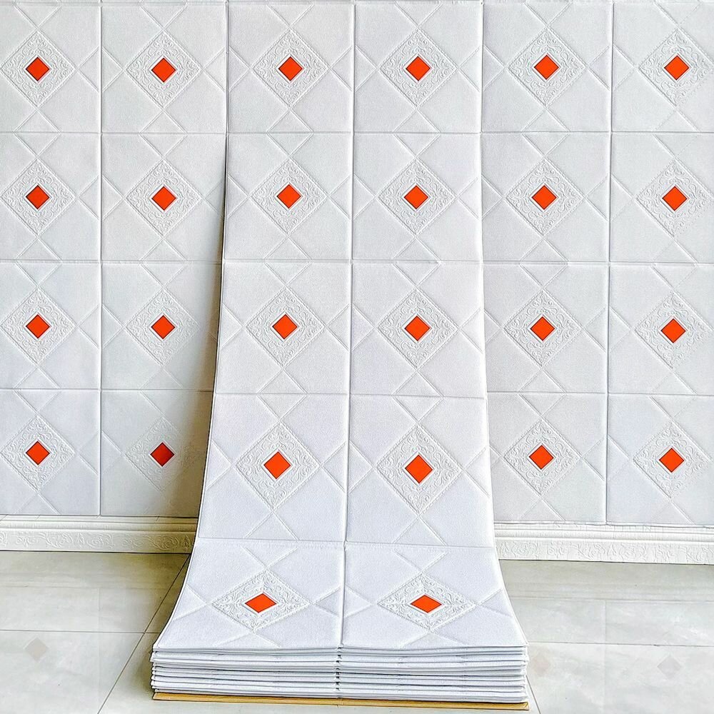 Стеновая панель Панели самоклеющиеся для стен плитка 70 смx5м, мягкие, 3д, пвх, декоративные