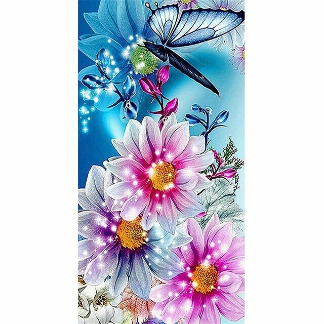 Картина из алмазной мозаики на подрамнике Круглые бриллианты 40х50см "Голубь мира"