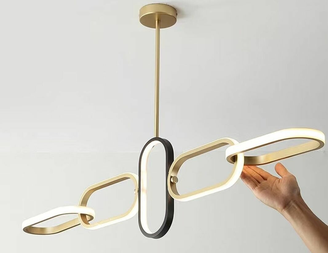 Люстра подвесная светодиодная LED 24 Вт MD201200R-5 золотой/черный Blesslight