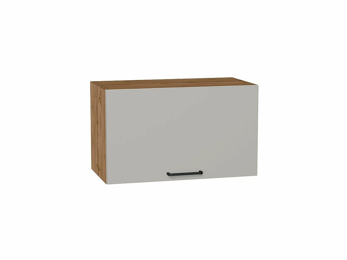 Шкаф верхний горизонтальный Флэт, цвет фасада Light Grey In 2S, цвет каркаса Дуб Вотан, 358/600/318 мм
