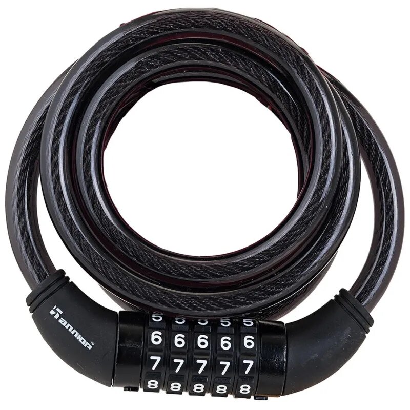 Замок навесной тросовый кодовый_УЗК Аллюр ВС-Т 12К (1500мм) сталь черный 1557382