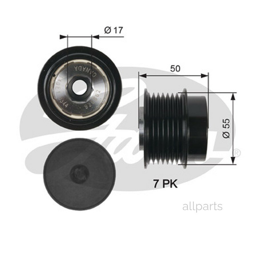 GATES OAP7017 Gates Шкив генератора обгонный OAP7017