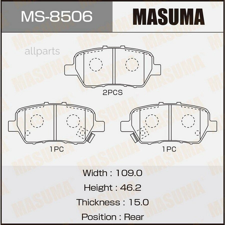 MASUMA MS-8506 Колодки тормозные дисковые