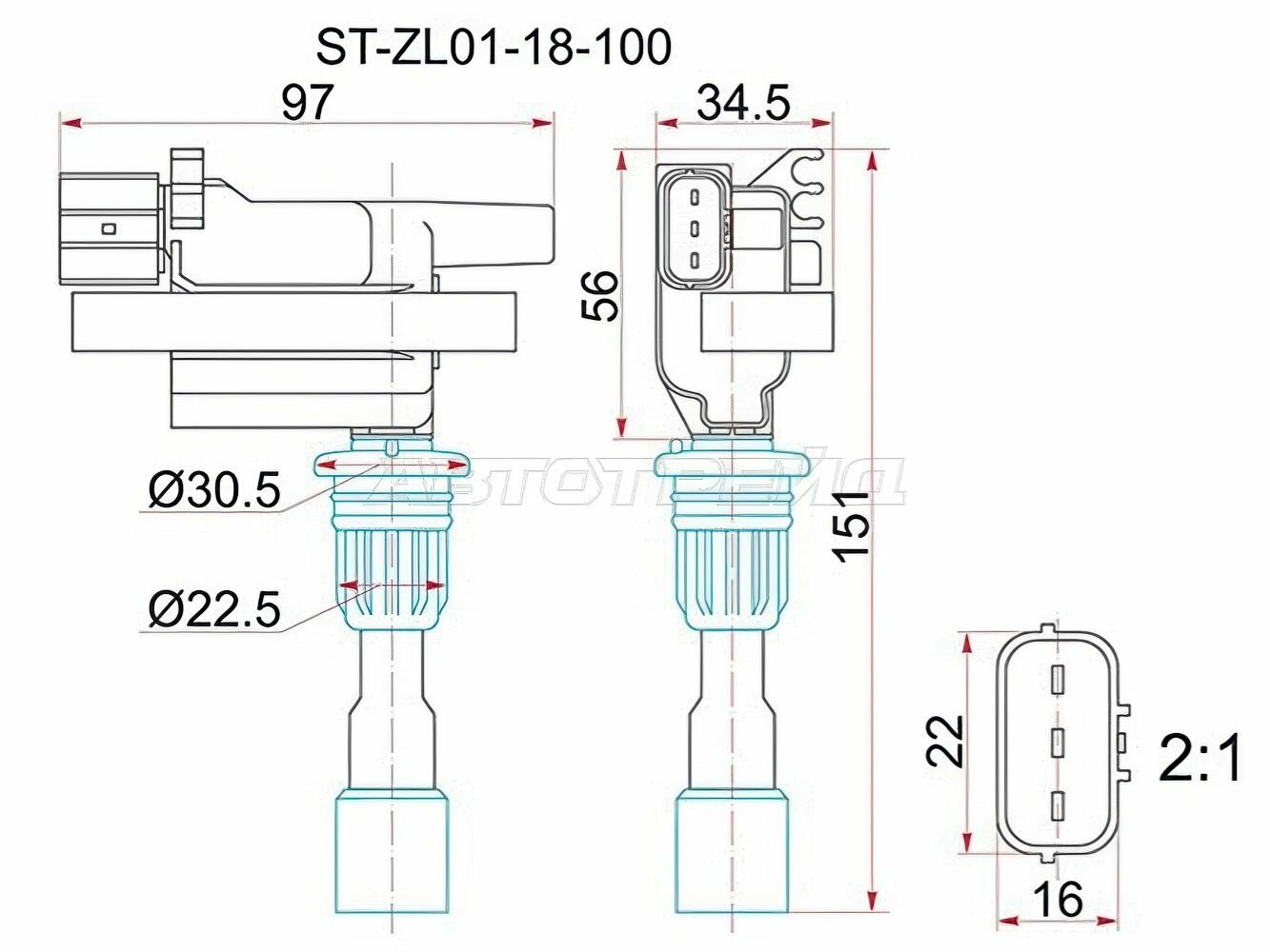 Катушка зажигания для Мазда 323, Мазда, Протеже арт STZL0118100 SAT