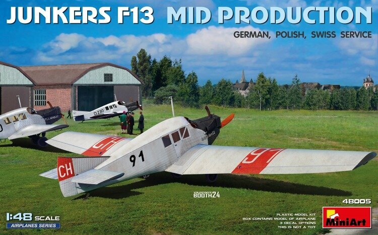 48005 MiniArt Самолет Junkers F13 (средняя версия) 1/48