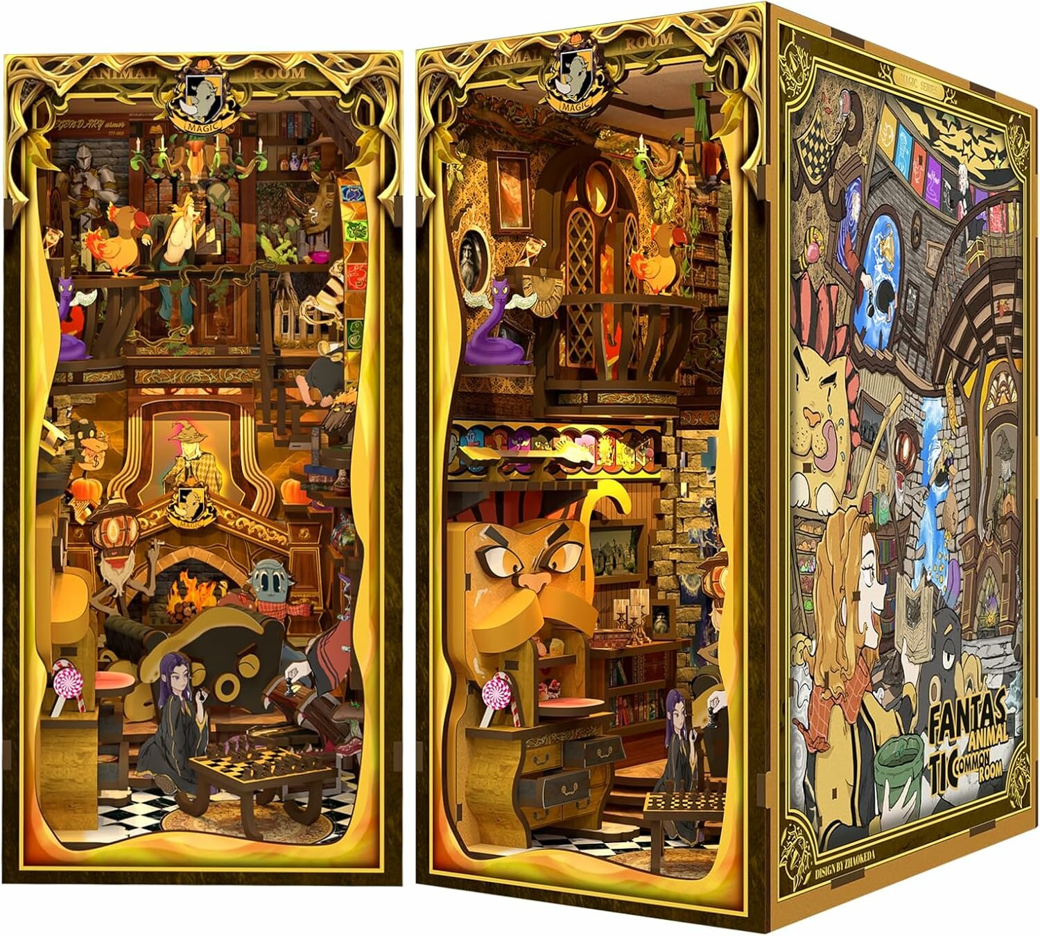 Декоративный набор DIY 3D деревянный пазл Book Nook для взрослых и подростков, миниатюрный домик-книжная полка с подсветкой, набор для сборки подарка