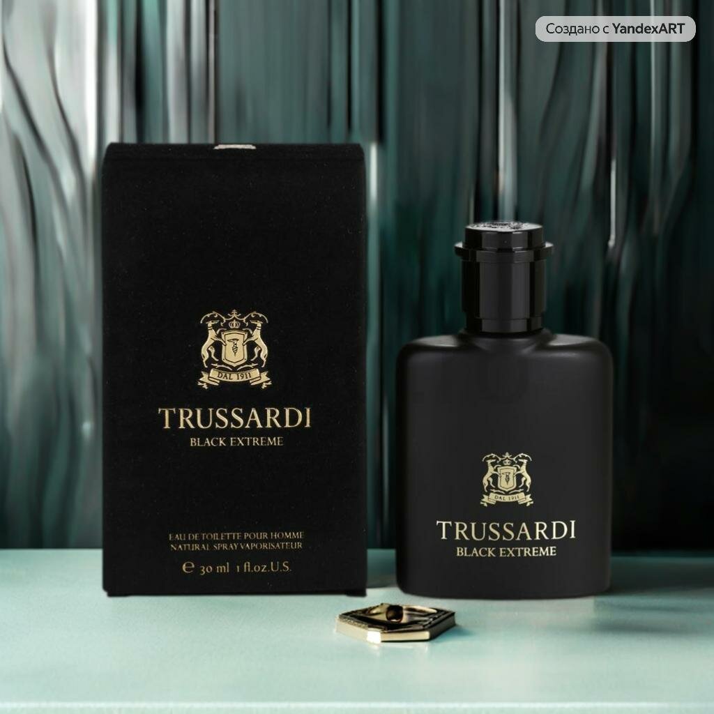 Туалетная вода TRUSSARDI "Black Extreme", для мужчин, древесный фужерный аромат, 30мл