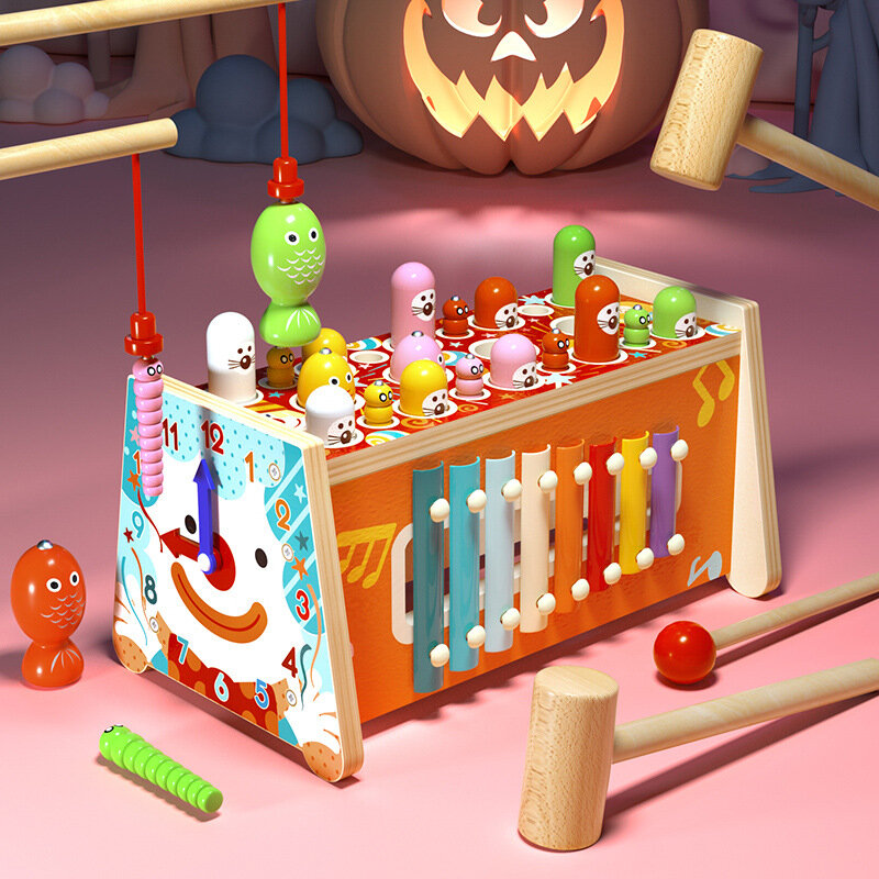 Бизиборд-каталка-стучалка-лабиринт для детей / Подарок для ребенка от 0 до 3 лет