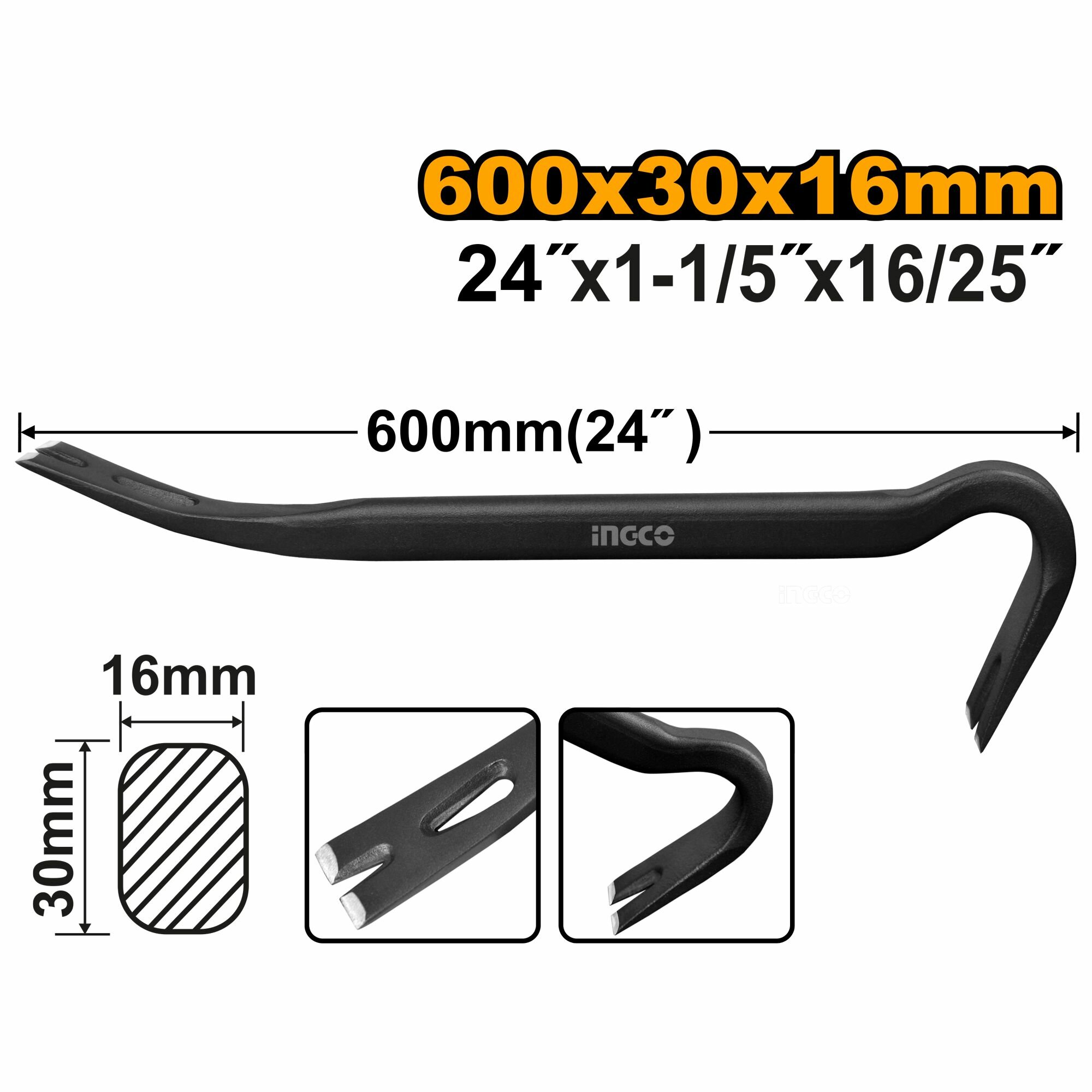 Лом-гвоздодер INGCO 600 мм HWBA01242