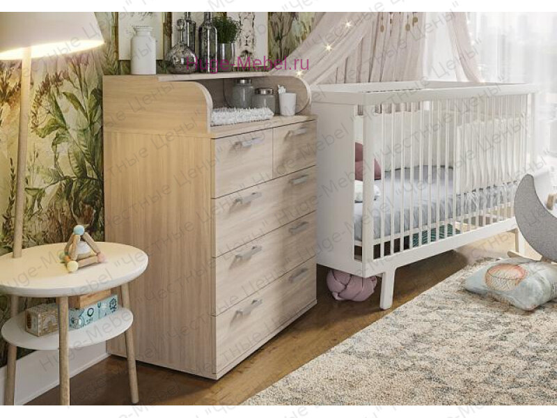 Комод пеленальный "К-1 М" шимо светлый Huge Mebel . Ширина 800 Высота 1005. Детские комоды