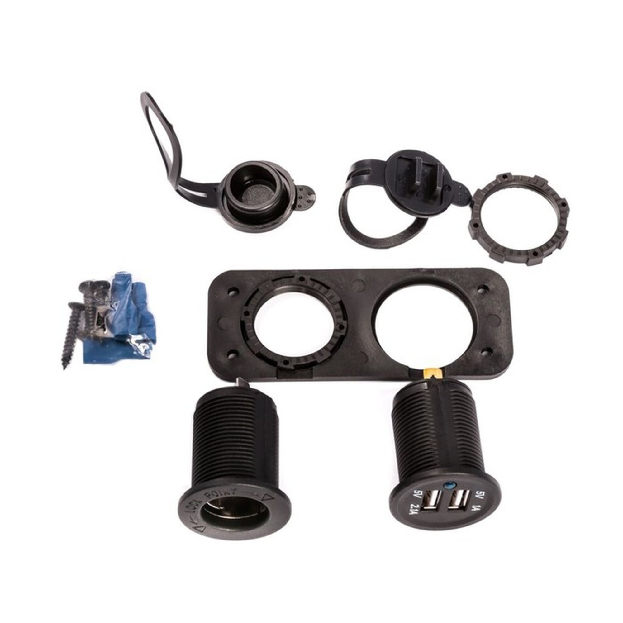 Панель прикуривателя Skipper PN181SL1USB, пластик черный, -15АА, 12V 4378801