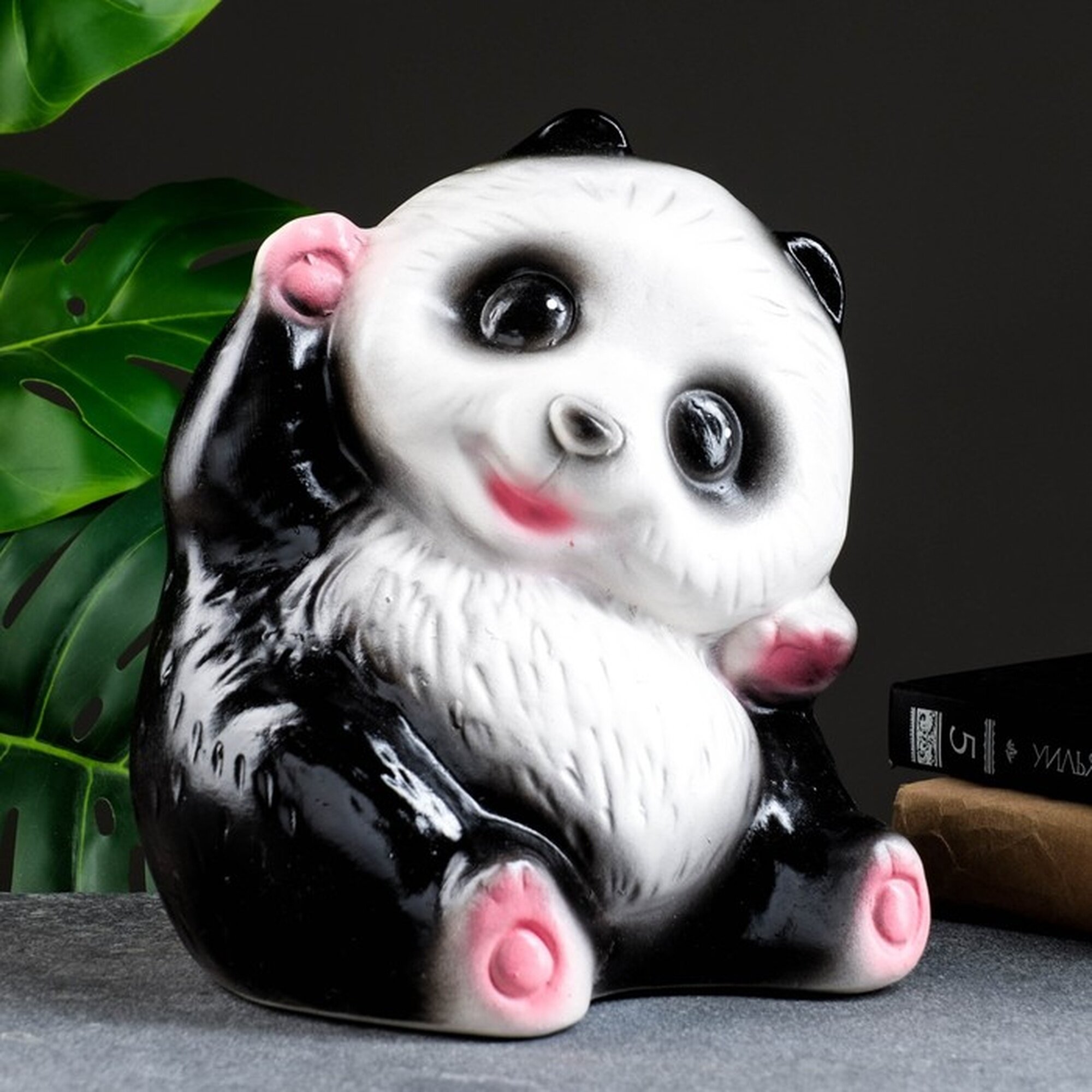 Копилка Хорошие сувениры «Панда», гипсовая, 22x20x25 см, черно-белая