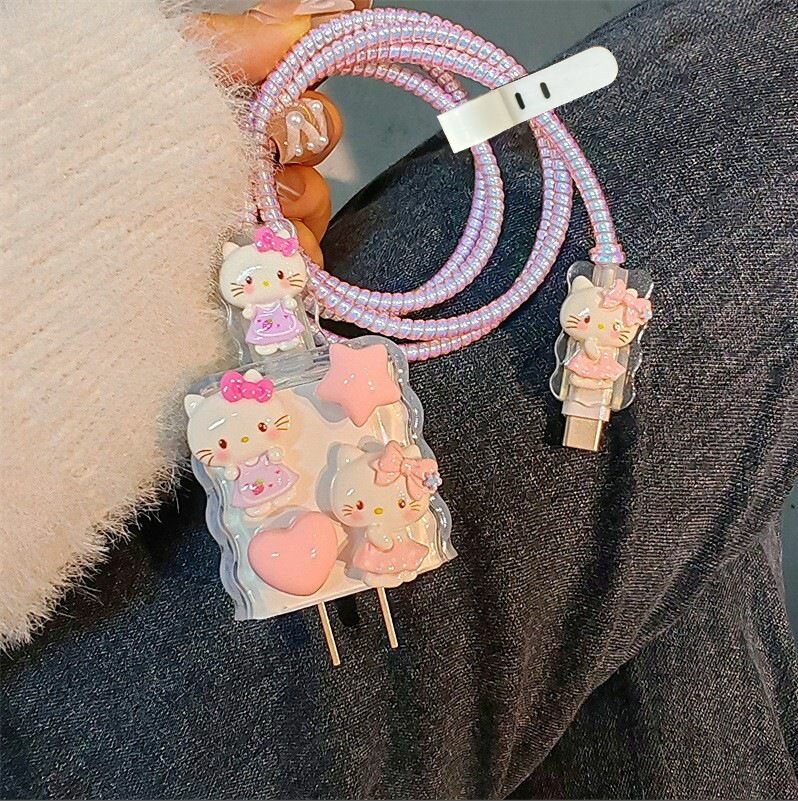 20W Быстрая зарядка My Melody KT Cat Совместимость с Apple 15 Кабель для телефона Защитный чехол iPhone 13 14 Зарядное устройство