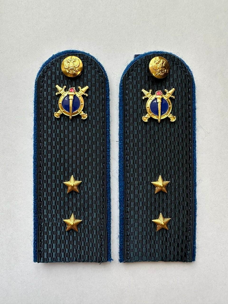 Погоны Юстиции в сборе на куртку картон звание Прапорщик 14х5,5 см