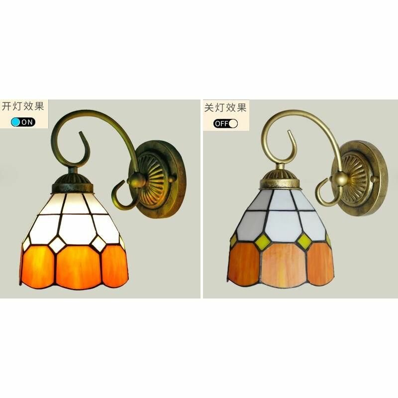 Бра MyArtWe M100W Стеклянный настенный светильник от Тиффани Абажур из цветного стекла
