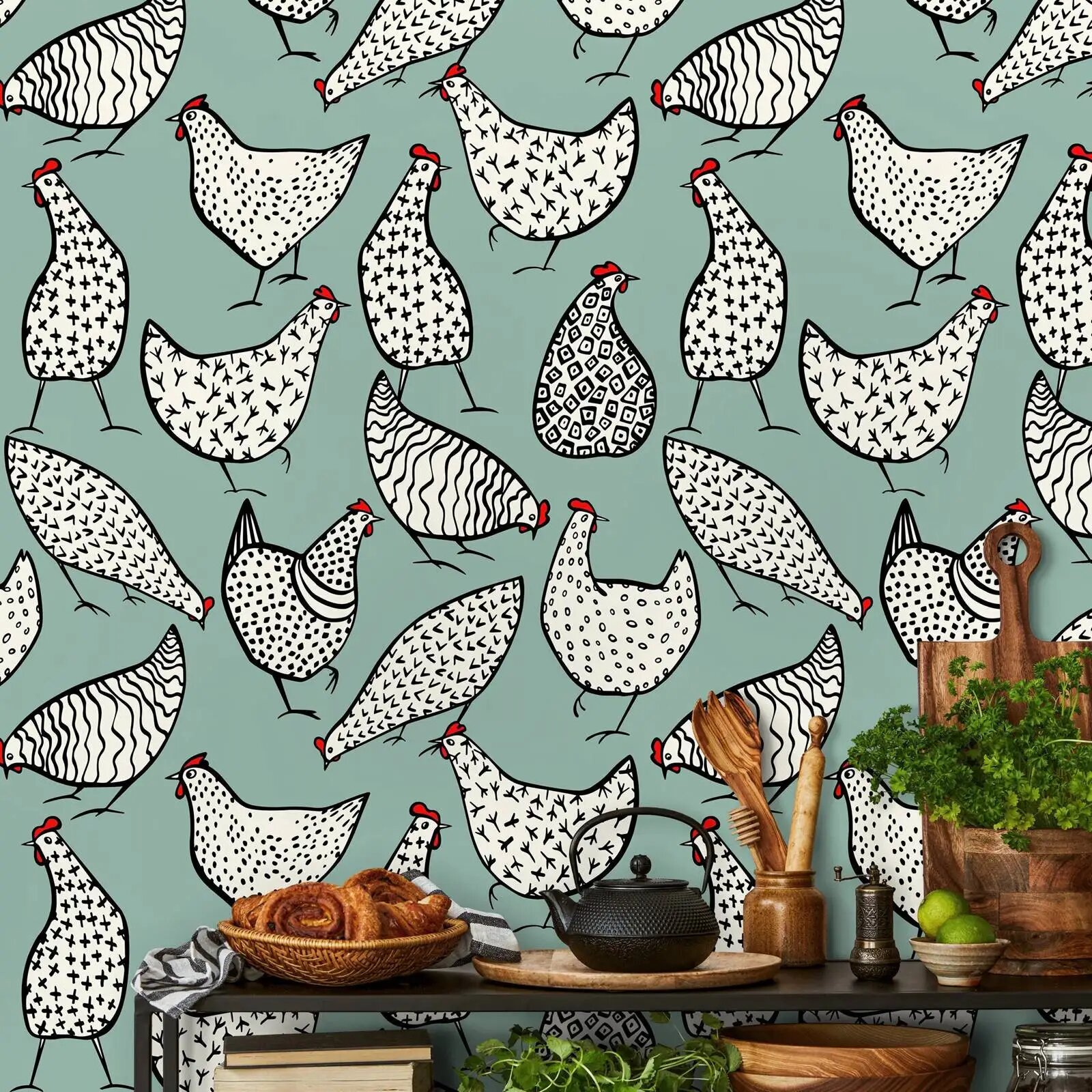 Бумажные обои Pixel&Wall с животными, индивидуальный цвет, Non-Woven Wallpaper, 50cm x 1000cm