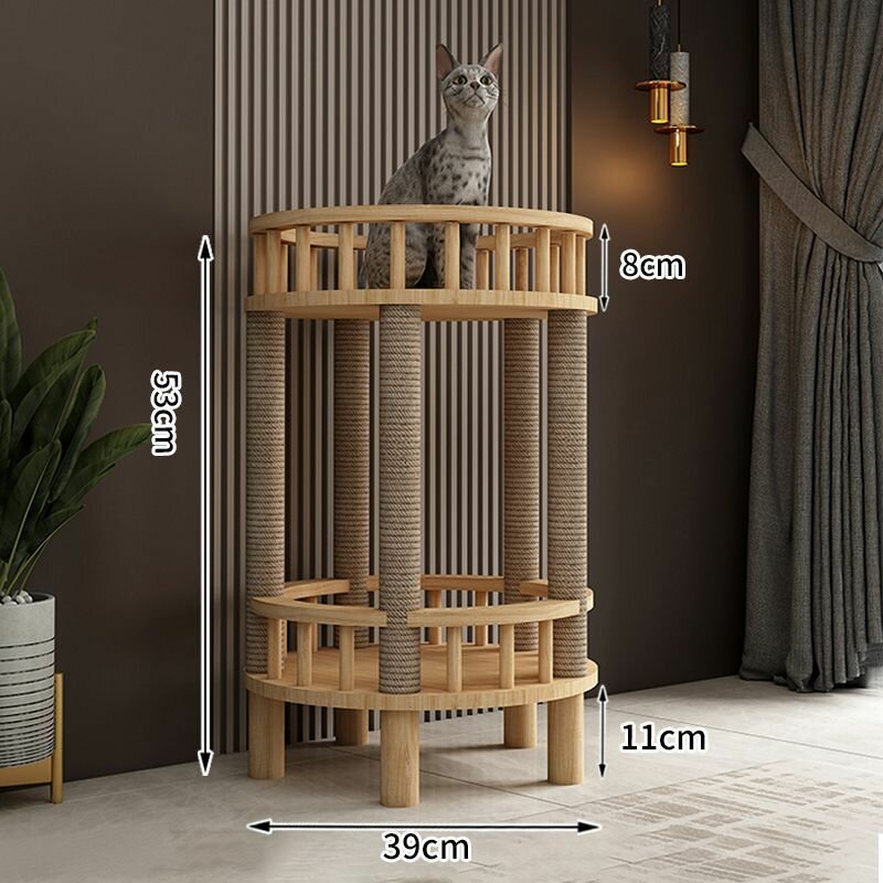 Когтеточка Полка для лазания по кошачьим туалетам из цельного дерева