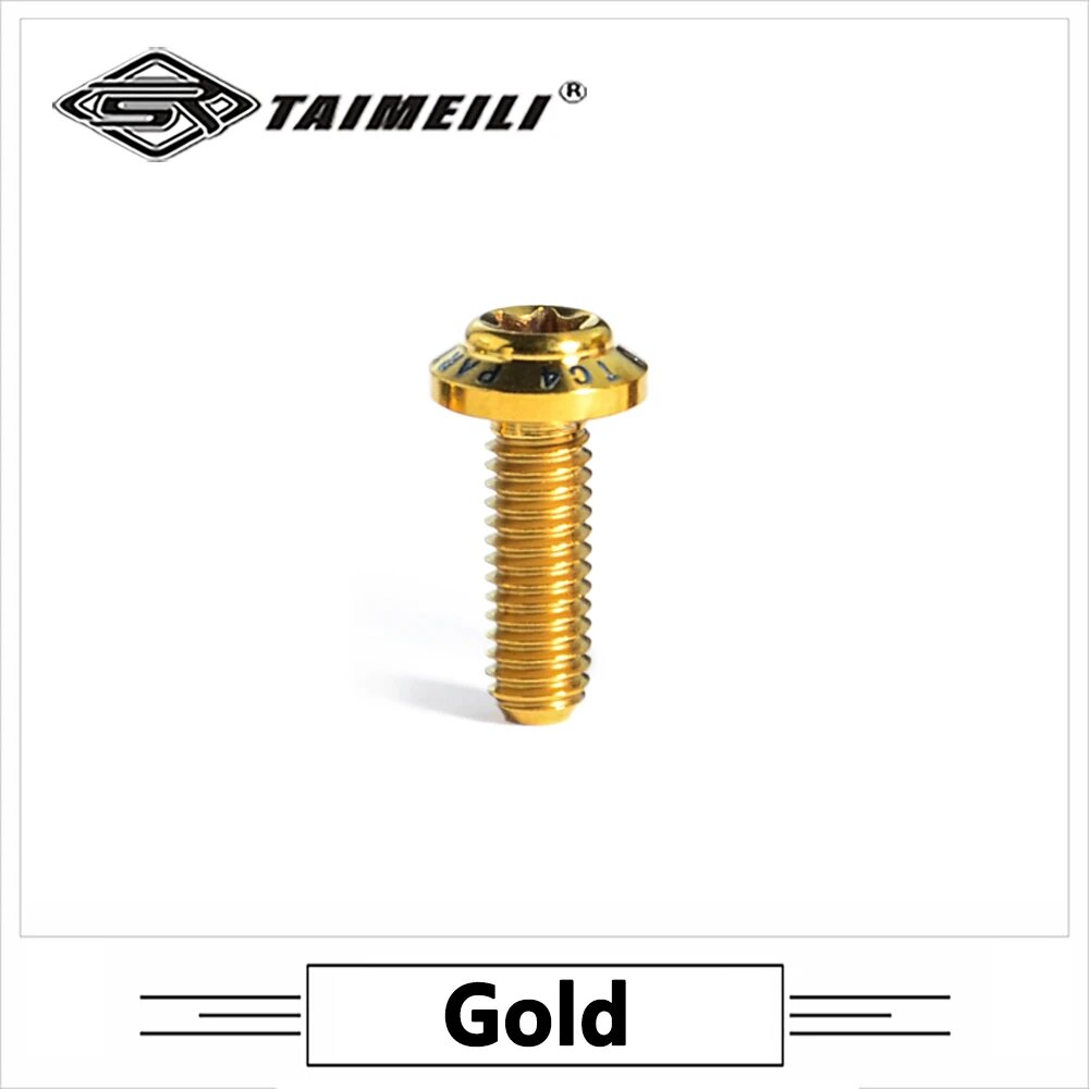 TAIMEILI Винтовая головка зонтика T1 из титанового сплава M4x10/12/16/20/25 мм Golden, M4x16mm