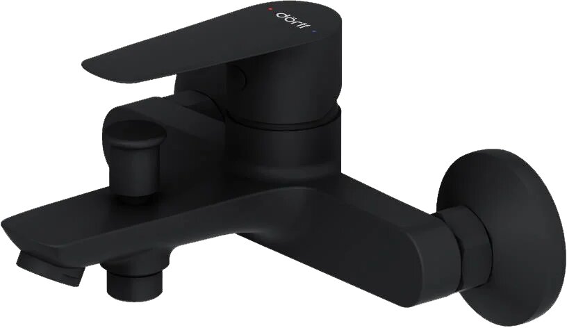 Смеситель для ванны с душем Dorff Prime new D4011022 настенный, однорычажный, черный, матовый, латунный, без лейки, с керамическим картриджем