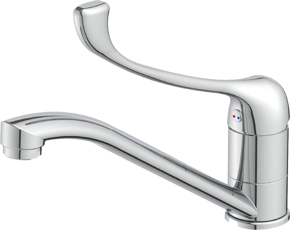 Смеситель для кухни Lemark Project LM4634C с поворотным изливом, хром, глянцевый, однорычажный, латунный, с керамическим картриджем, для инвалидов