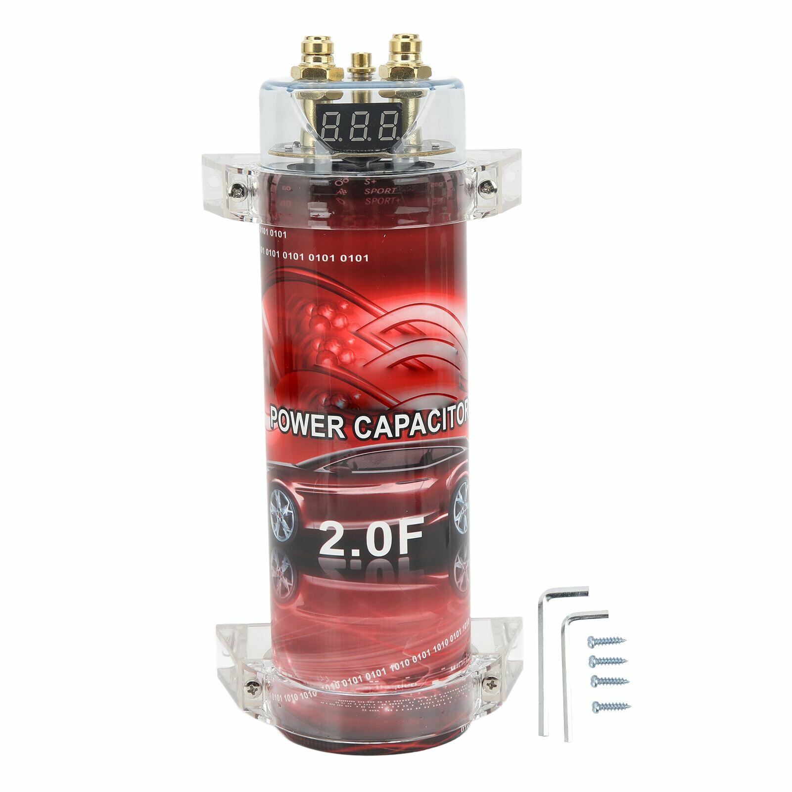 Автомобильный конденсатор Farad 12 В, конденсатор питания цифровой аудиосистемы с вольтметром для усилителя и улучшения звуковой системы