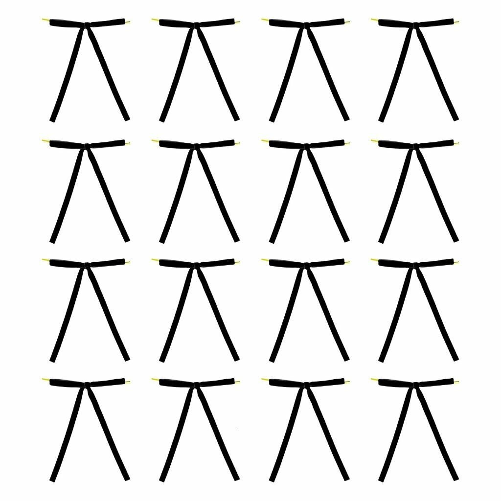 12шт, бант из флокированной ленты-черный