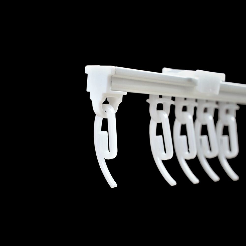 Карниз профильный 1 ряд OLEXDECO "Римини" прямой 100 см с бегунком, Белый