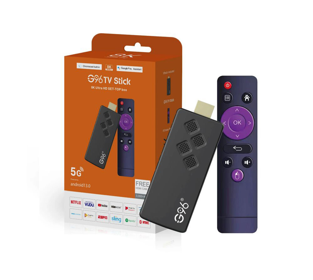 G96 глобальная версия TV Stick 8K Android 13 портативный потоковый медиаплеер 2 ГБ 16 ГБ многоязычный ТВ-ключ Allwinner H313 четырехъядерный