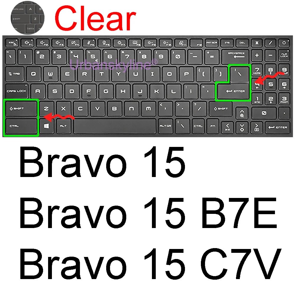 Чехол для клавиатуры для MSI Bravo 17 Bravo 15 D7V C7U C7V B5D B7E C7V A4D, силиконовый защитный чехол из ТПУ, 15,6 17,3 дюйма