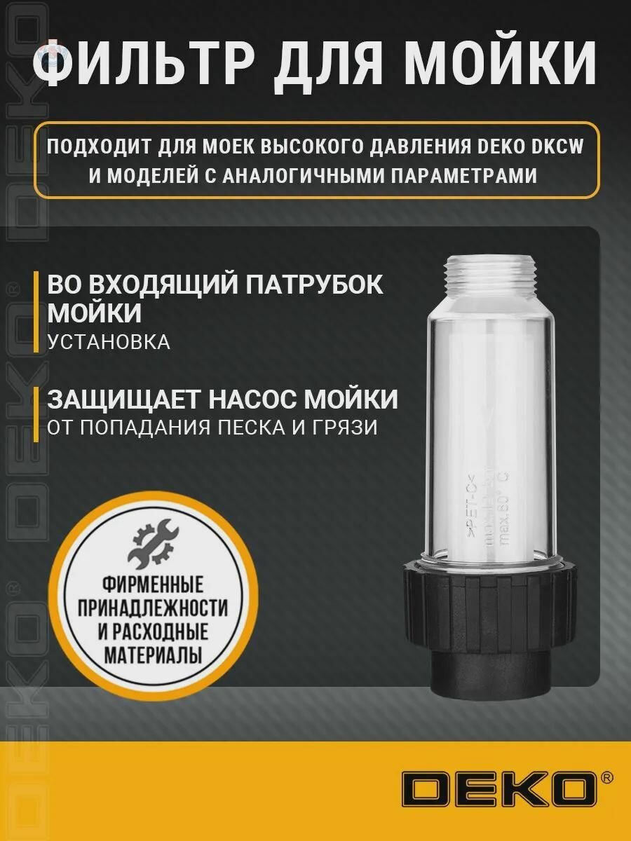 Фильтр DKWF01 для мойки высокого давления — защита насоса от песка и грязи, сменная запчасть на входной патрубок