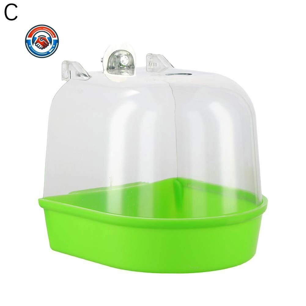 Подвесная ванночка для птиц, душевая клетка для попугаев, удобная ванна для домашних птиц, пластиковая купалка для волнистых, корелл и волнистых попугаев, легко моется