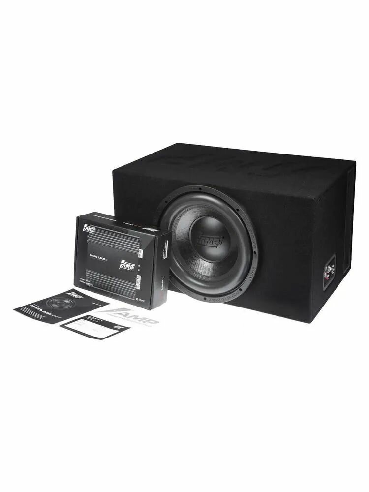 Корпусной сабвуфер AMP MASS 300 10D2 с усилителем(без проводов)