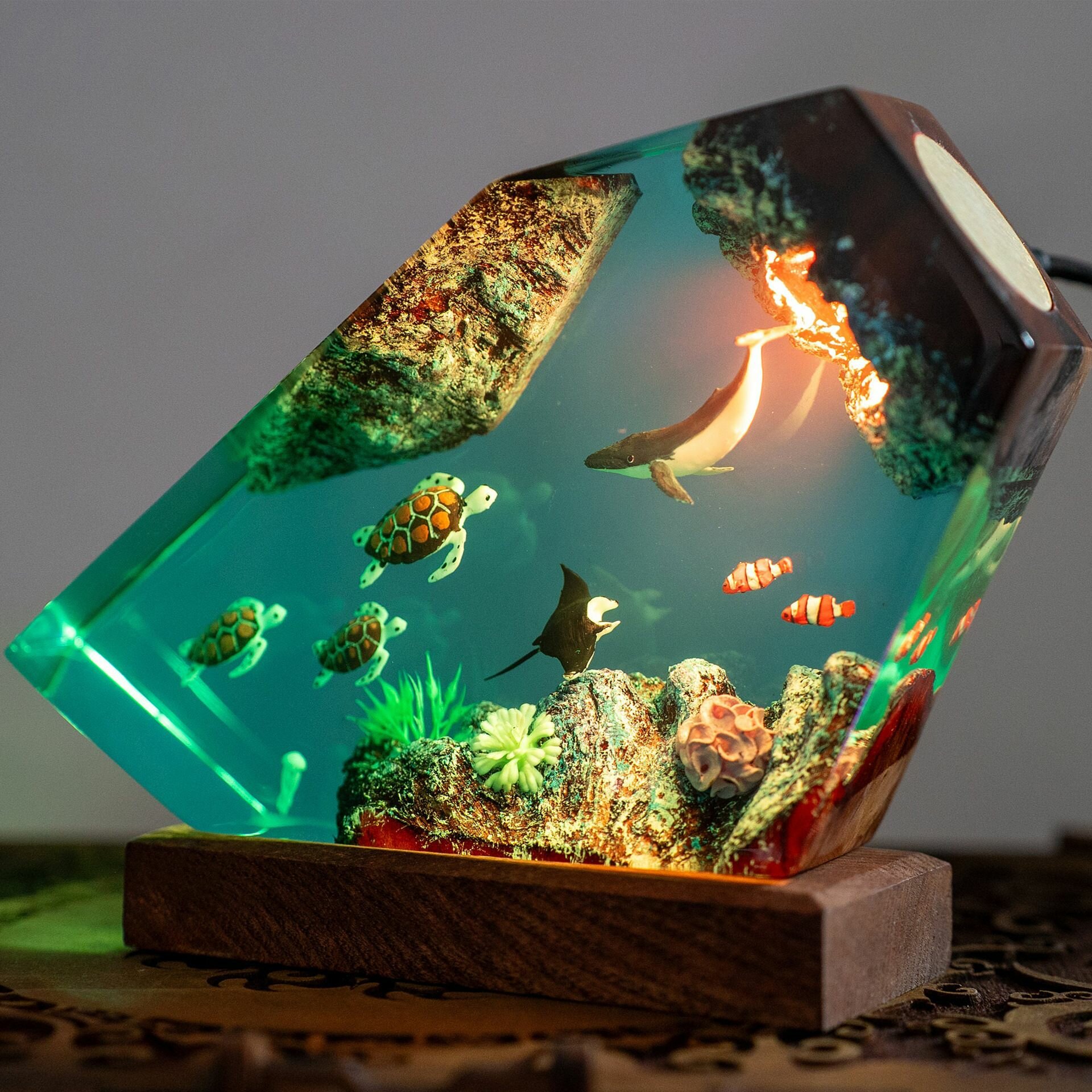 Ночник из смолы китовой черепахи мощностью 5 Вт с белым светом