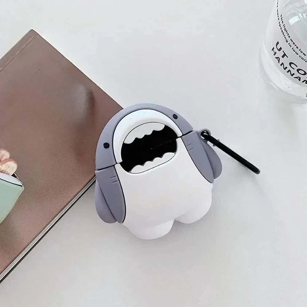 Милый силиконовый чехол для гарнитуры AirPods 4 3, чехол с мультяшной акулой, беспроводной Bluetooth-наушник, чехол для AirPods Pro 2 1 или 2