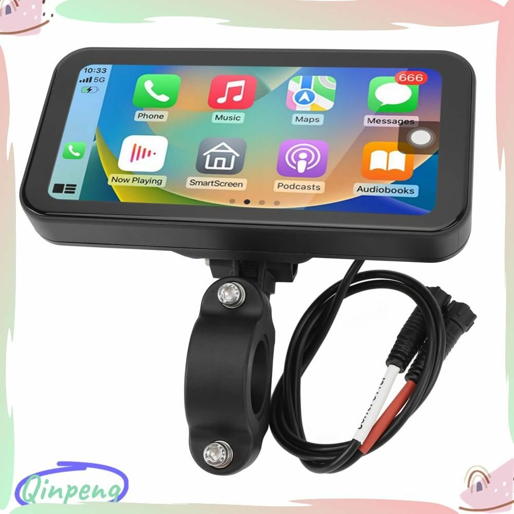 Беспроводной CarPlay/Android Auto 6,25" экран для мотоцикла — сенсорный дисплей на руль, IP67, питание 6–30 В, Wi‑Fi/Bluetooth