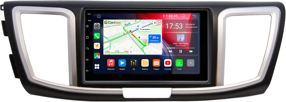 Магнитола в штатное место 2 din Honda Accord 9 2012-2019 Canbox 4/64 на Android 10 (GTR7-RP-HNAC9-261) (IPS, DSP, CarPlay)